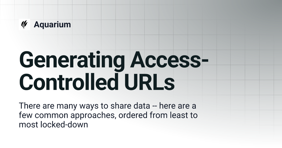 Generating Access-Controlled URLs | Aquarium